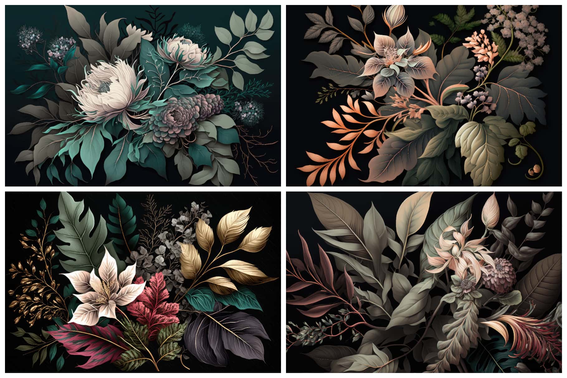 Moody Botanicals: 15 Moody Floral Illustrations for a Mystifying Look ...