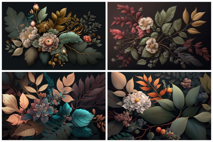 Moody Botanicals: 15 Moody Floral Illustrations for a Mystifying Look ...