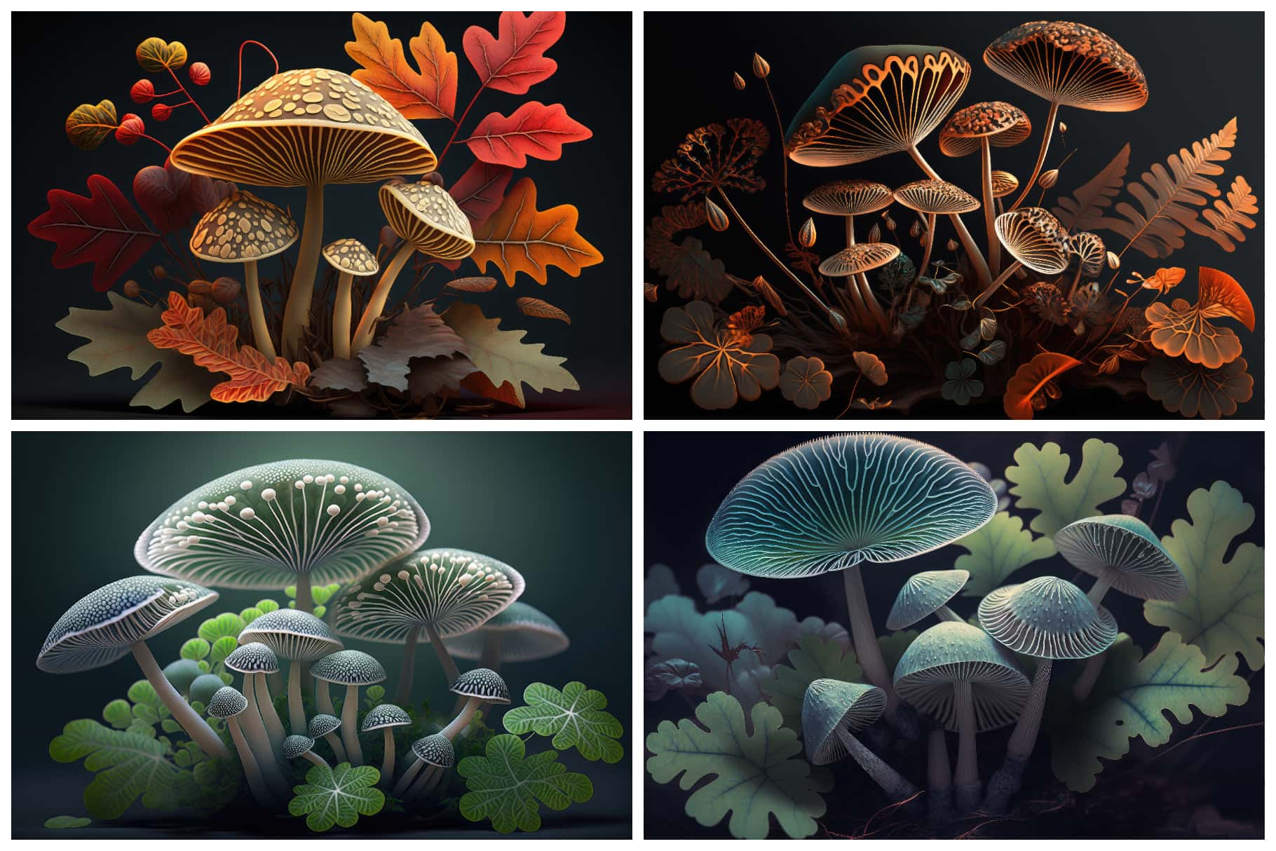 Fungi Fantasia: 20 Elegant Mushroom Illustrations in Ultra 6K ...