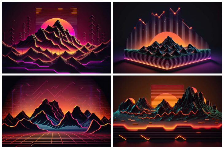28 Retro-Futuristic Synthwave Landscapes in 6K Resolution | HipFonts