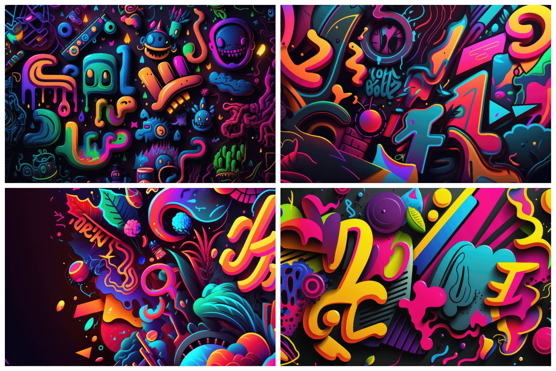 Neon Dreams: A Collection of 16 Vibrant Graffiti Wallpapers in 6K ...