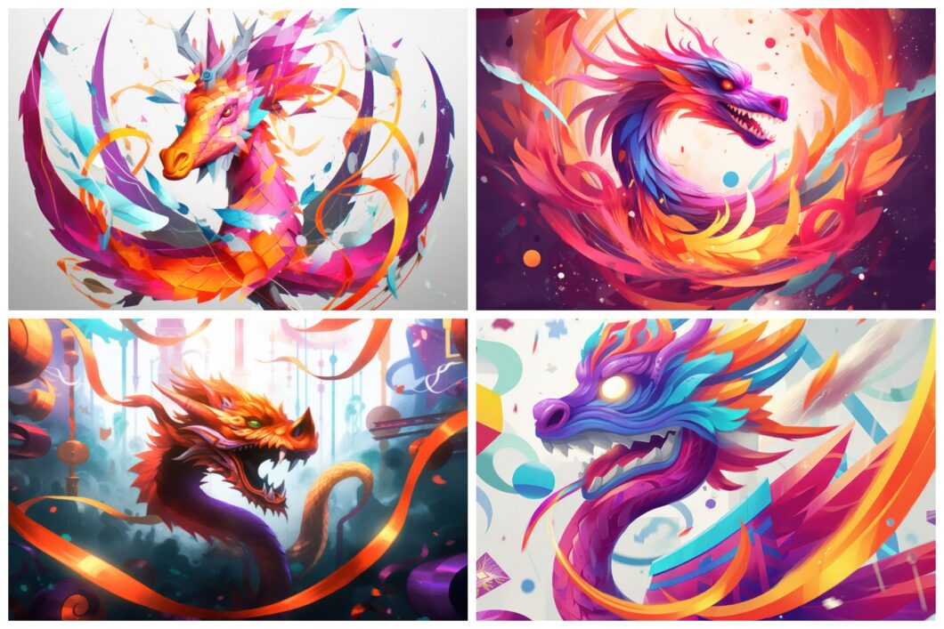 12 Colorful Dragon Illustrations in 5K | HipFonts