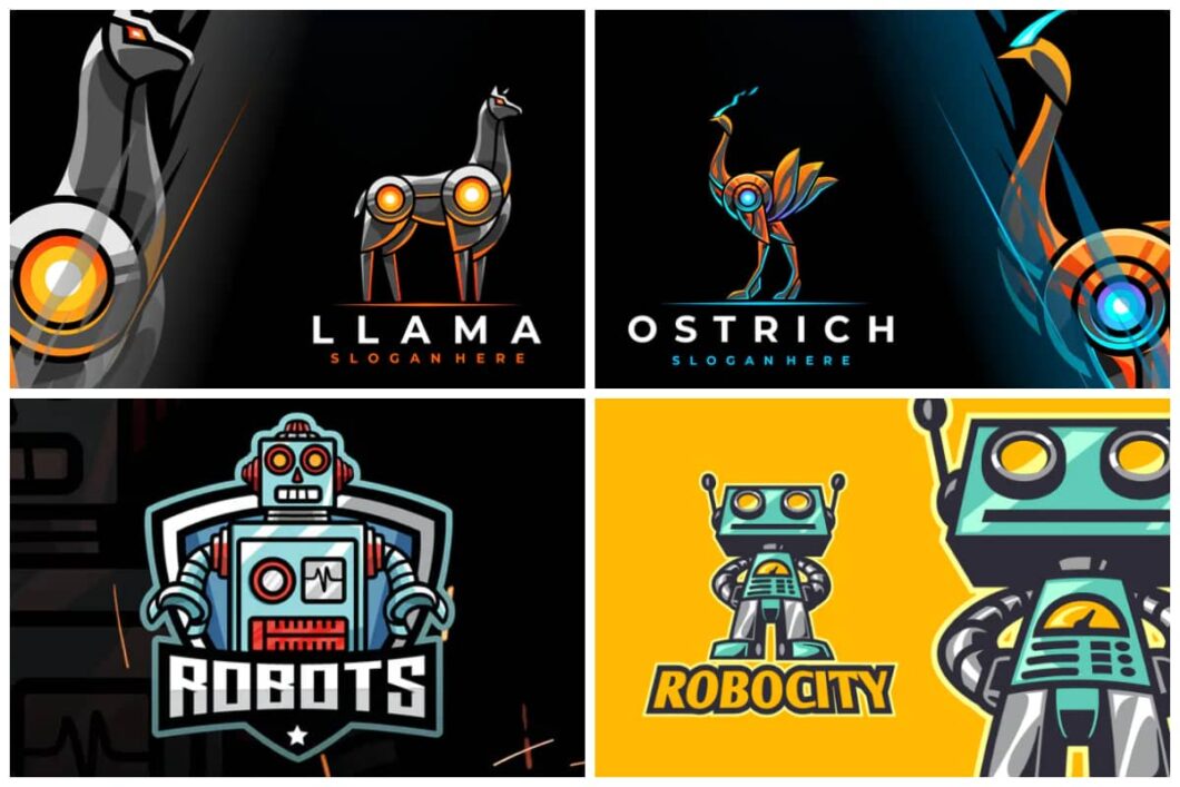 30 Modern Robot Logo Templates for any Business Model | HipFonts