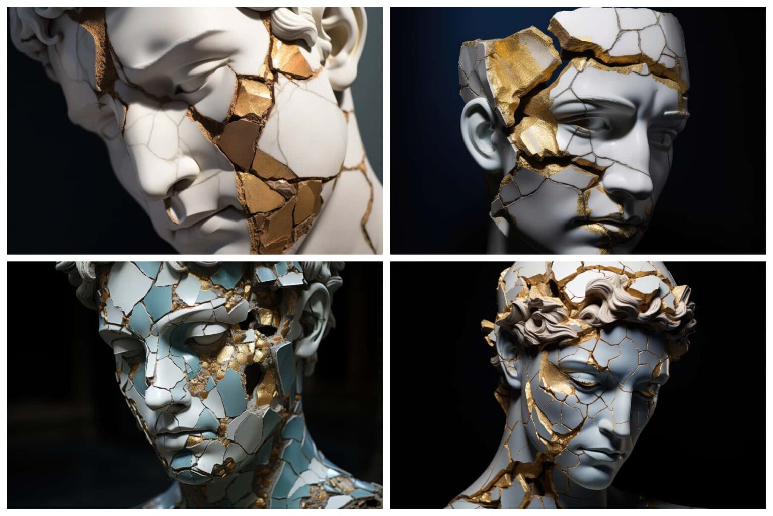 28 Broken Face Sculptures Reflecting Resilience | HipFonts