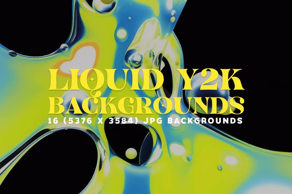 16 Aesthetic Liquid Green and Black Y2K Backgrounds | HipFonts